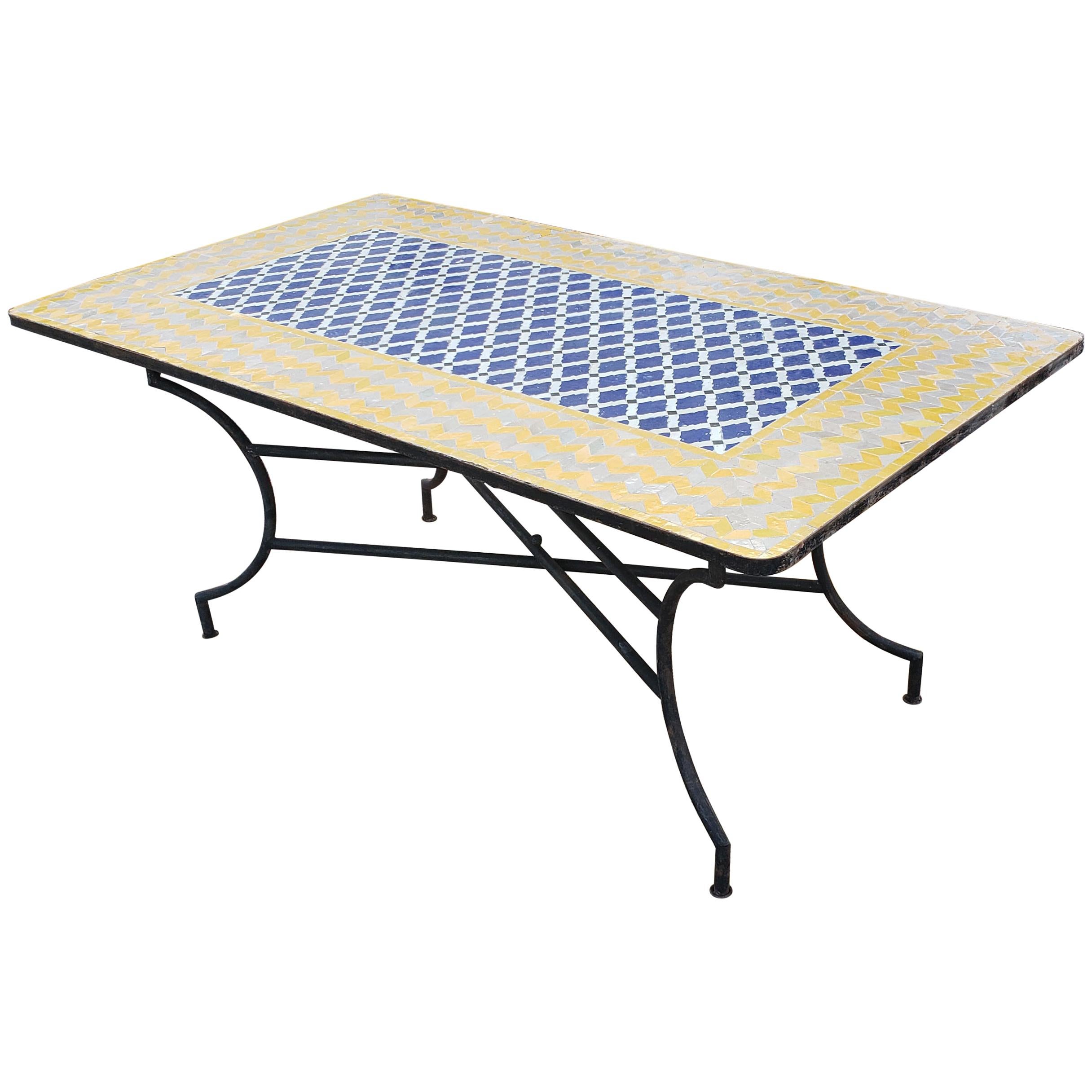 Extra Large Rectangular Moroccan Mosaic Dinning/Coffee Table For Sale ...