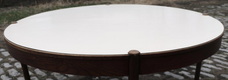 Extra Large Round Mid-Century Modern Conference Dining Table at 1stDibs