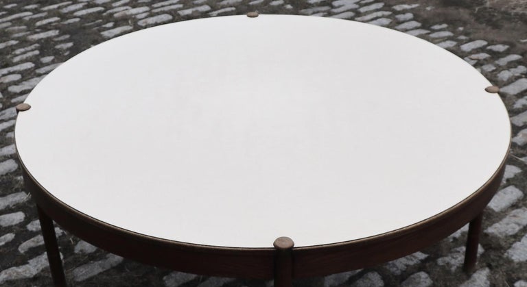 Extra Large Round Mid-Century Modern Conference Dining Table at 1stDibs
