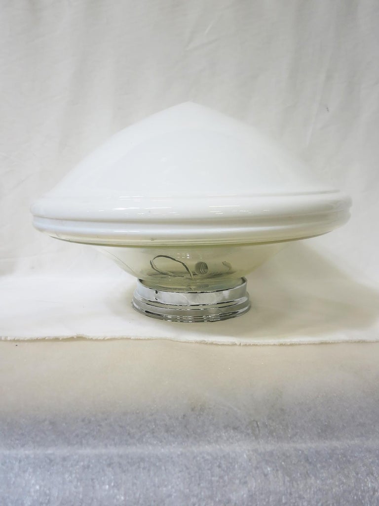 Extra Large Schoolhouse Banded Cone Shape Ceiling Mixed Glass Globe ...