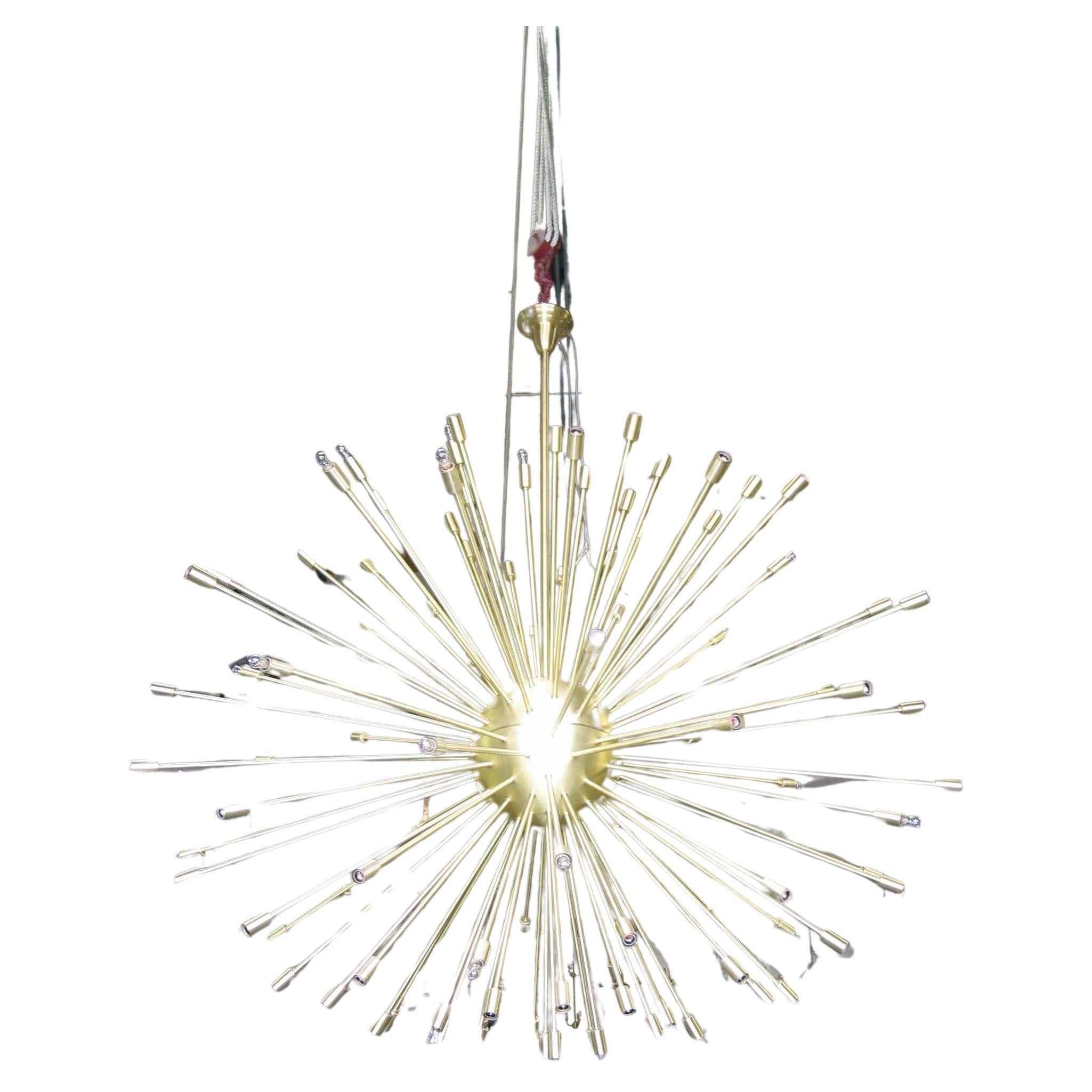 Extra-Large Sputnik Chandelier , Brass , 101 lights For Sale at 1stDibs
