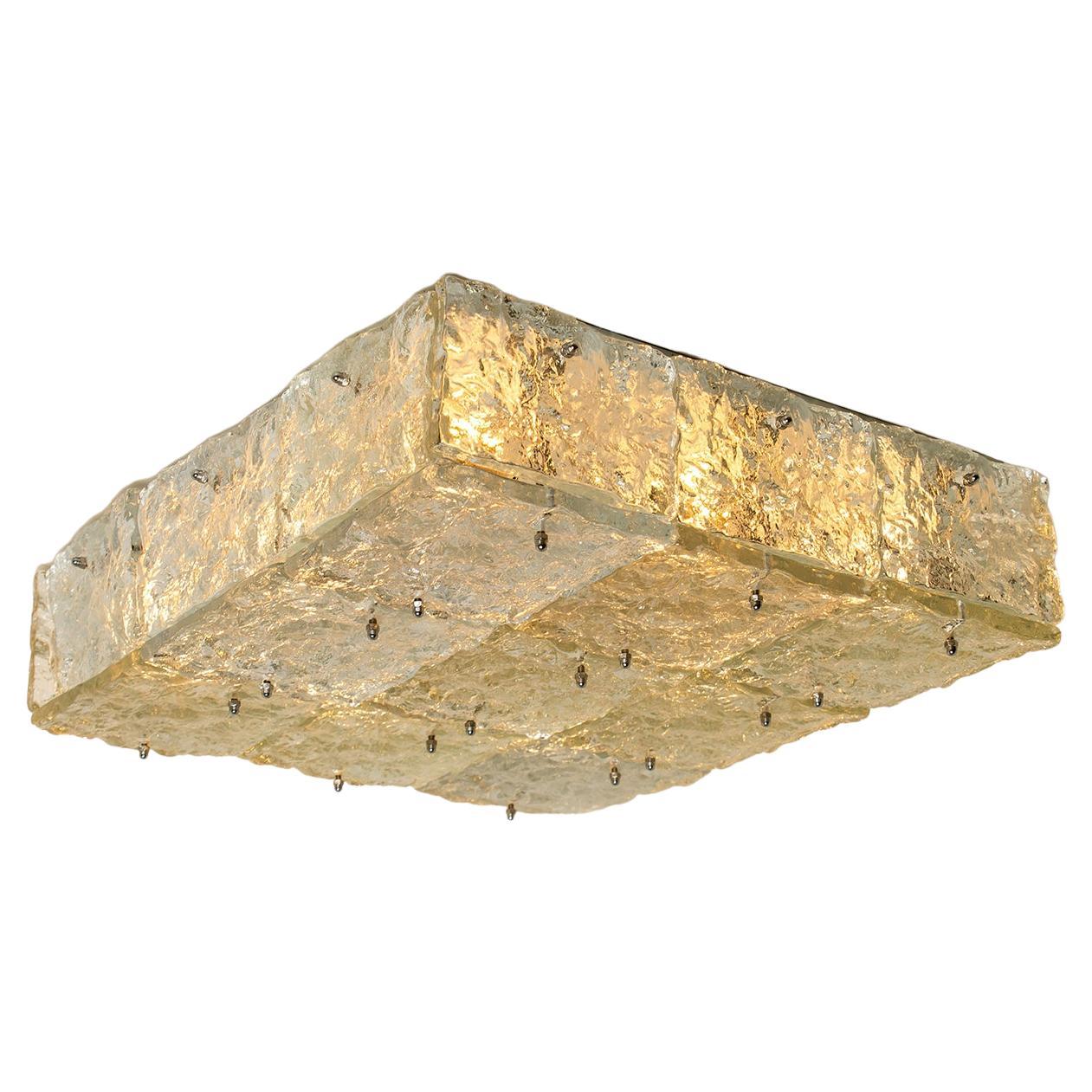 Large Glass Cube Flush Mount by Kalmar, 1970s For Sale at 1stDibs