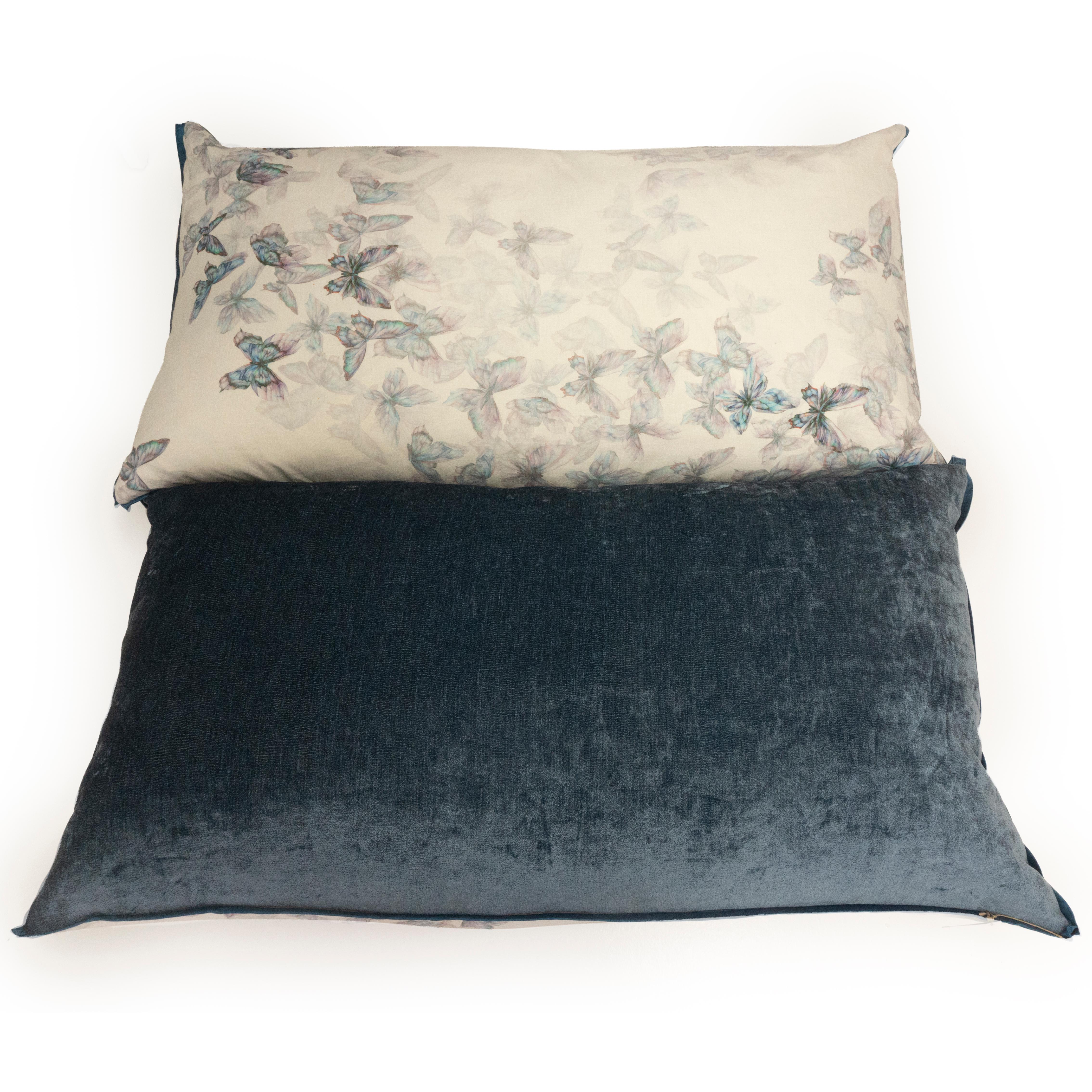 Extra Large Throw Pillows with Blue Butterfly Pattern For Sale at ...