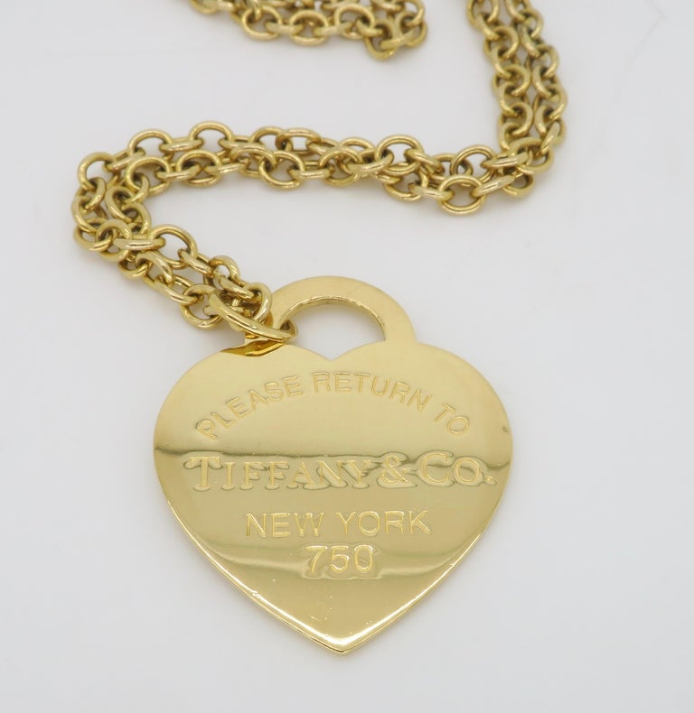 Extra Large Tiffany and Co Return to Tiffany Heart Tag Pendant Necklace ...