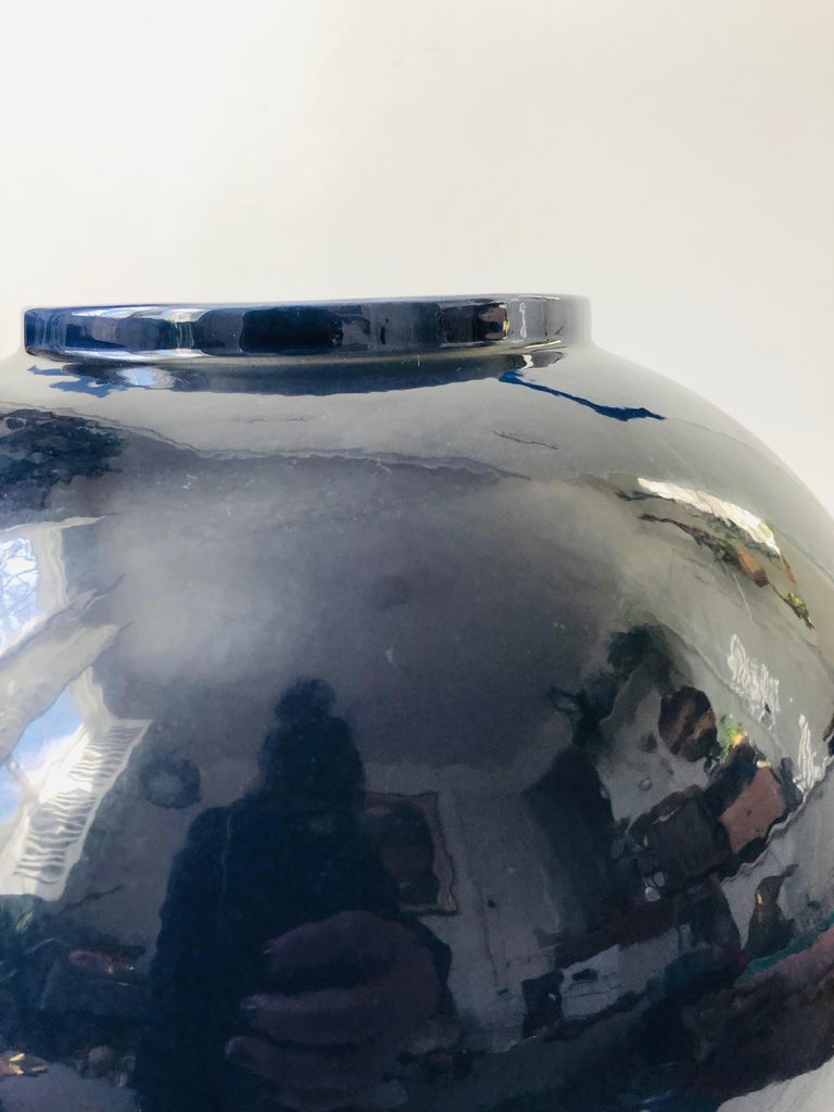 Extra Large Vintage 80s Modern Blue Sphere Vase by Jaru / Floor Vase ...