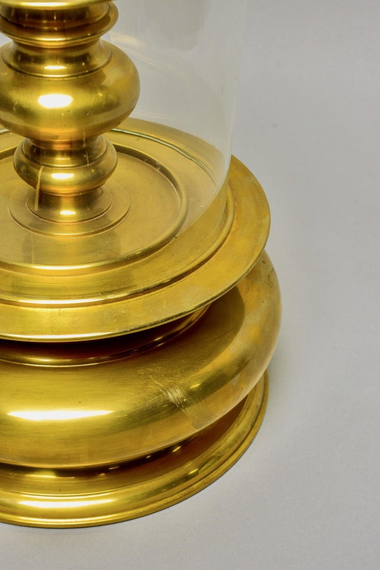 Extra Large Vintage Chapman Brass Hurricane Style Candleholder at 1stDibs