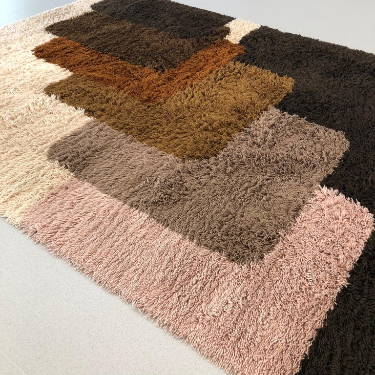 Extra Large Vintage Colorful High Pile Rug by Desso, Netherlands, 1970 ...