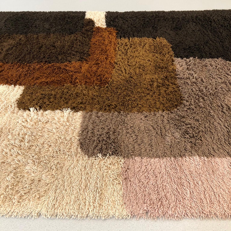 Extra Large Vintage Colorful High Pile Rug by Desso, Netherlands, 1970 ...