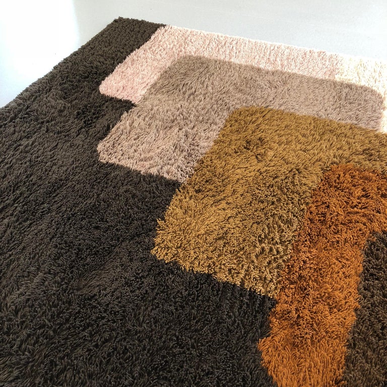 Extra Large Vintage Colorful High Pile Rug by Desso, Netherlands, 1970 ...