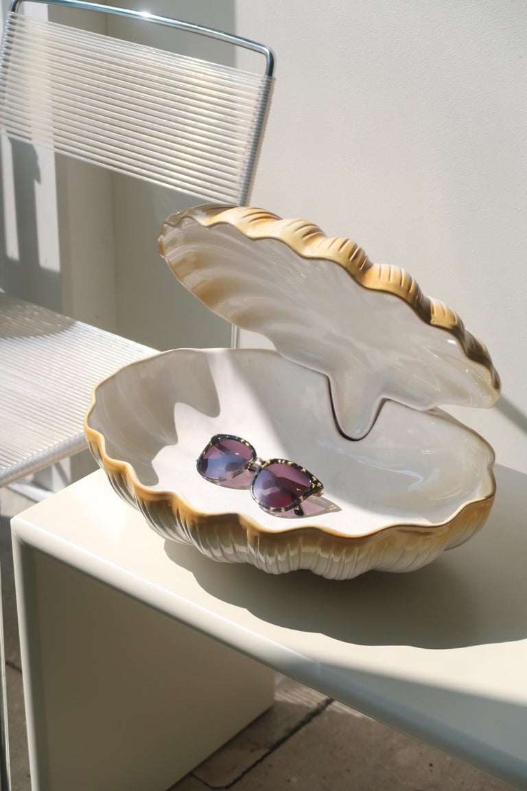 Extra Large Vintage Italian 70s Ceramic Handmade Shell Clam Bowl ...