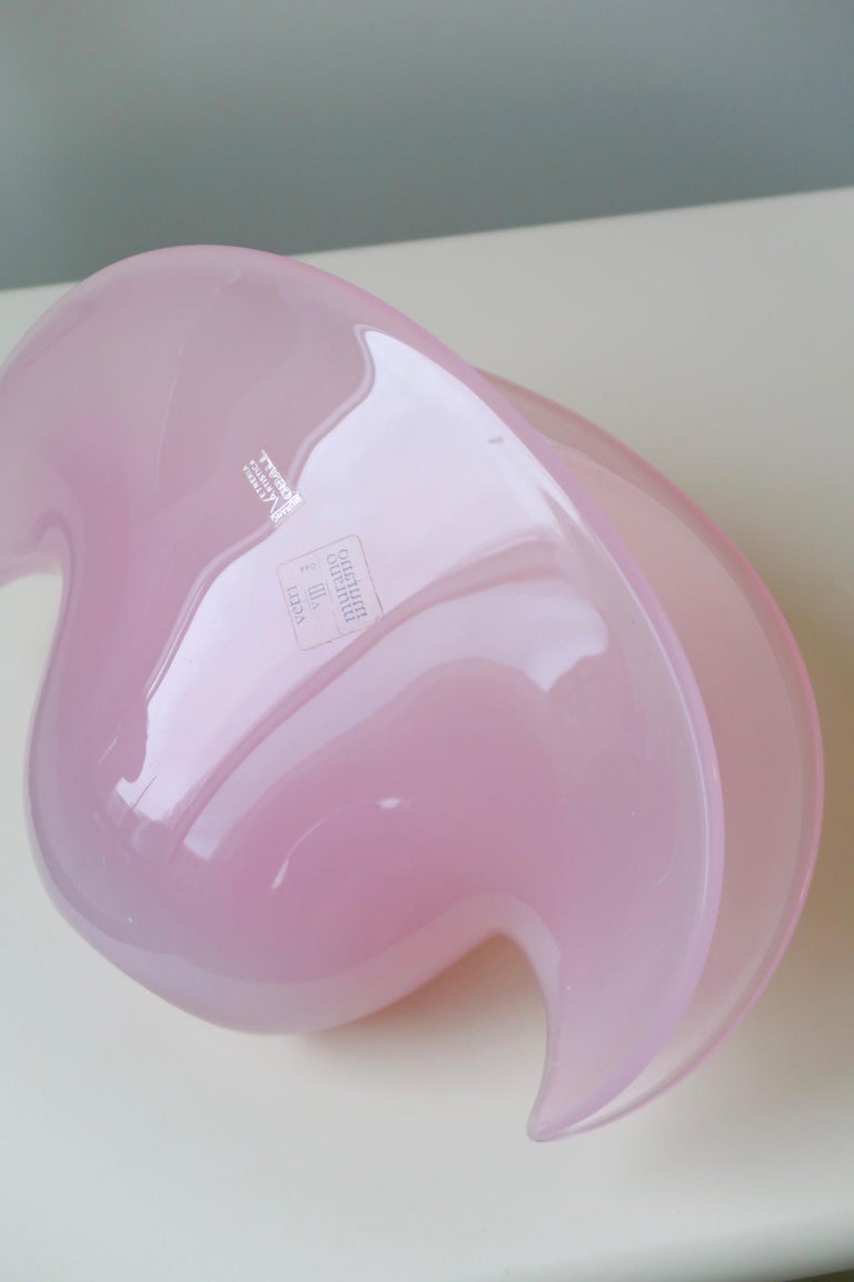 Extra Large Vintage Italian Murano Vetri 1970 Pink Opal Shell Glass ...