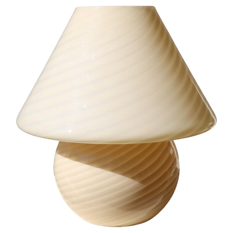 Extra Large Vintage Murano Mushroom Lamp Yellow Swirl Italian 1970s ...