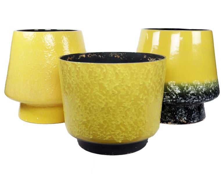 Extra Large Yellow Mid-Century Modern Ceramic Planter at 1stDibs