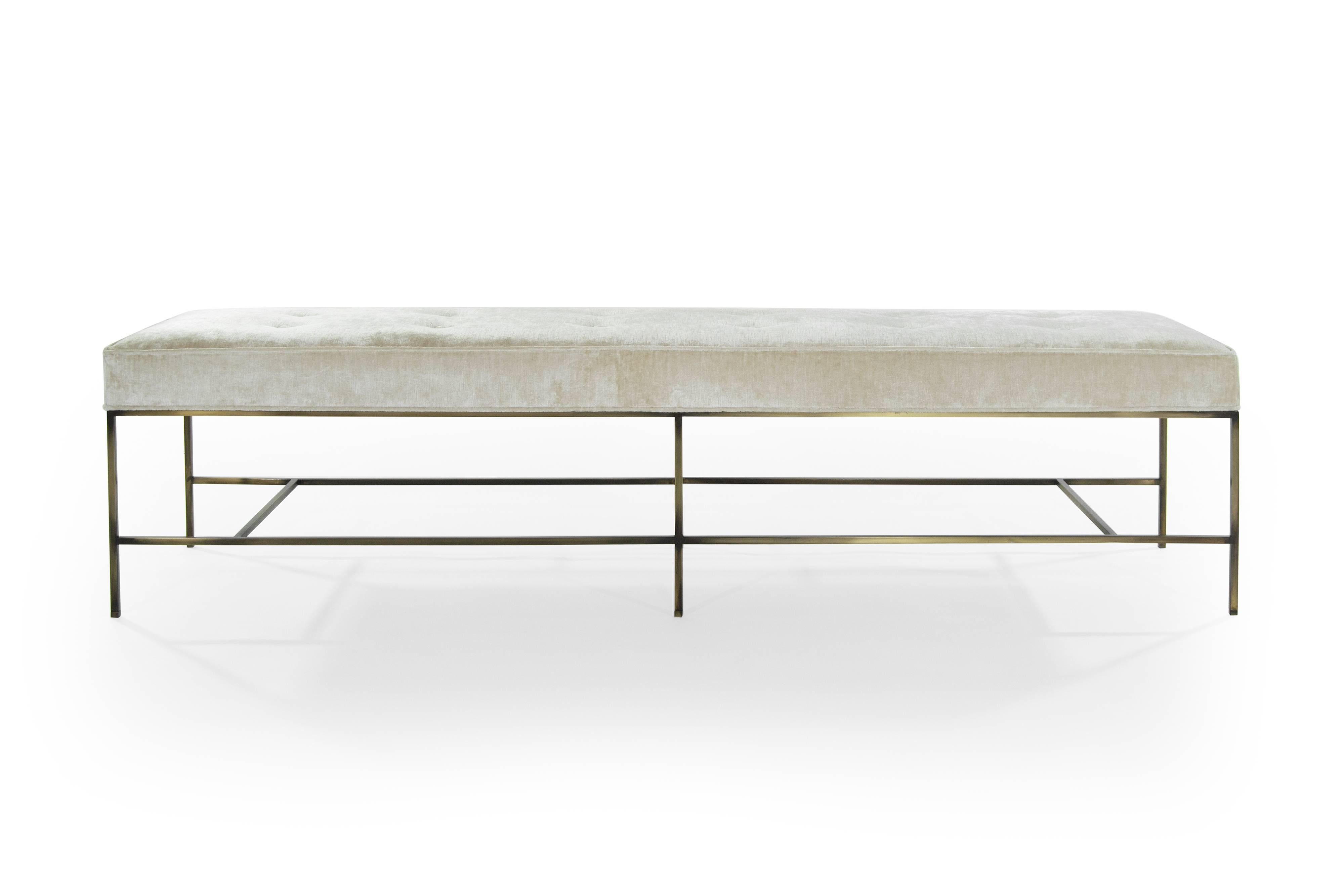 Stamford Modern's Architectural Bronze Bench in Chenille at 1stDibs ...