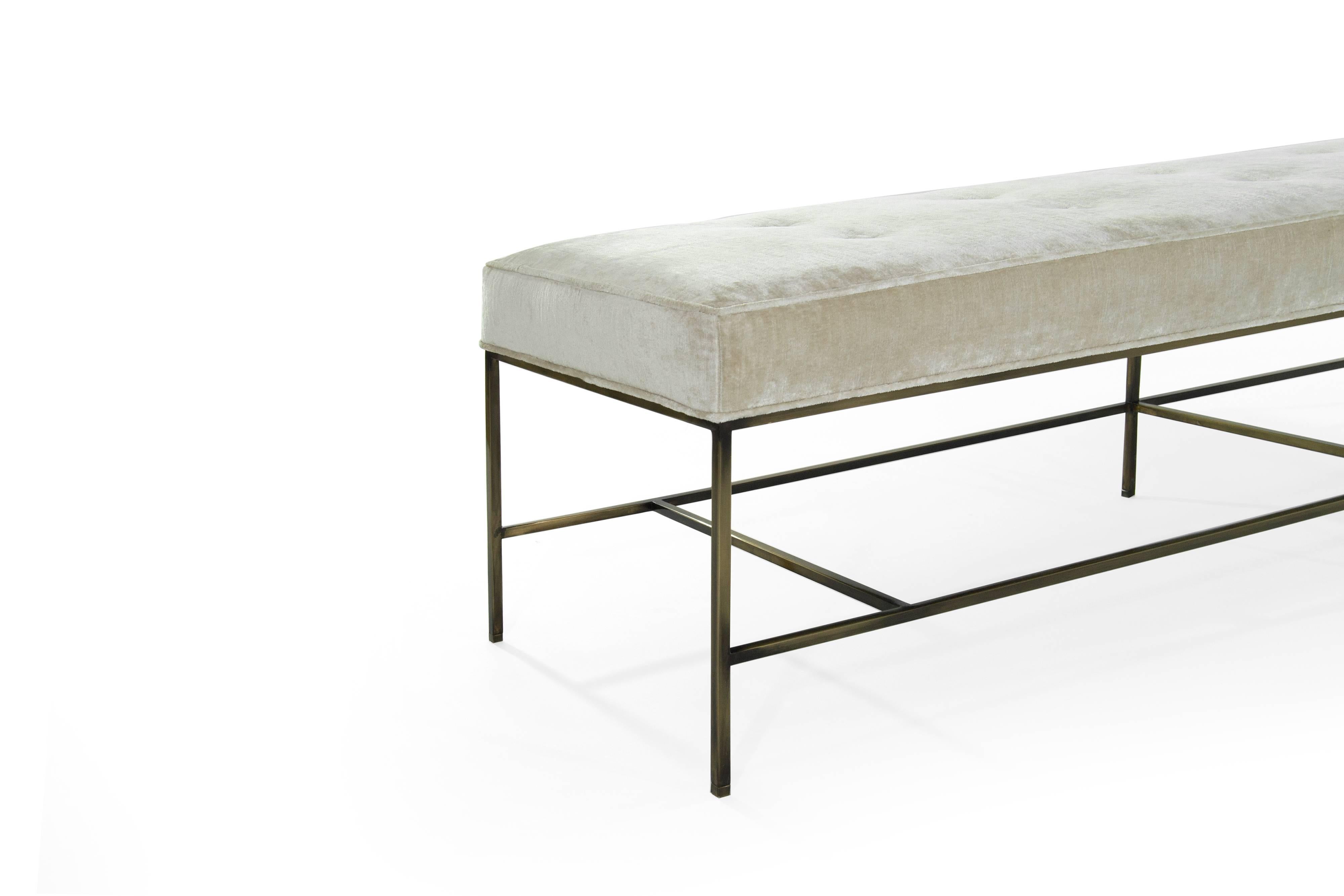 Stamford Modern's Architectural Bronze Bench in Chenille at 1stDibs ...