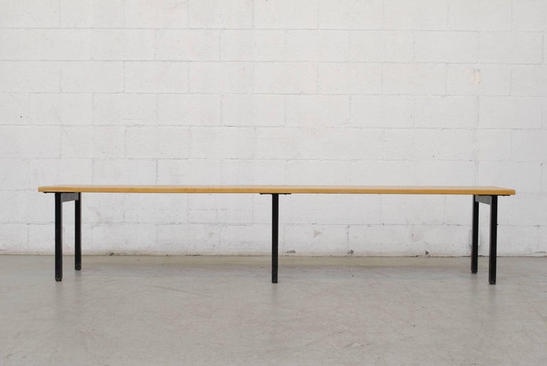 Extra Long Blonde Slat Bench at 1stDibs