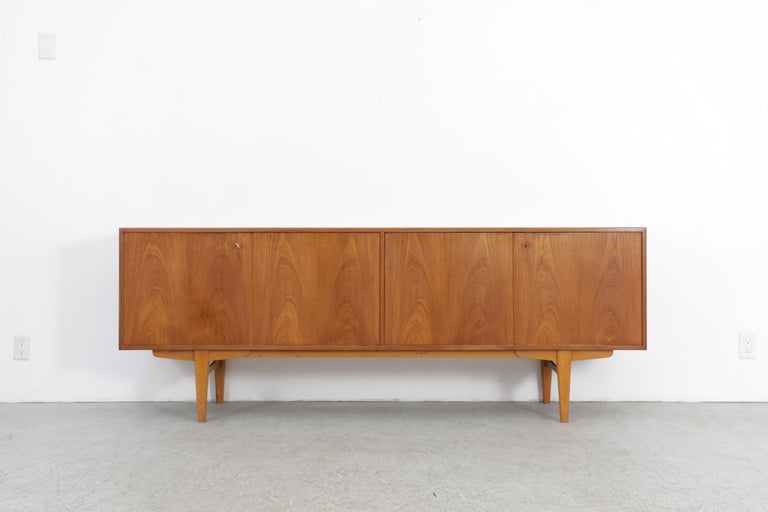 Extra Long Danish Teak Sideboard with Blonde Legs at 1stDibs