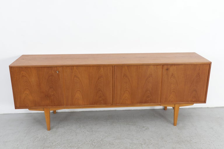 Extra Long Danish Teak Sideboard with Blonde Legs at 1stDibs