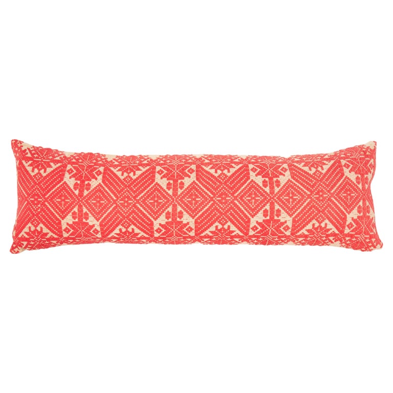 Extra Long Lumbar Red Pillowcasse, Eastern Europe, Mid 20th C For Sale ...