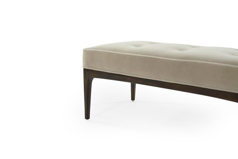 Extra Long MCM Bench in Natural Mohair, 1950s at 1stDibs