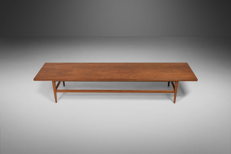 Extra Long Mid-Century Modern Coffee Table / Bench in Walnut, c. 1960's ...