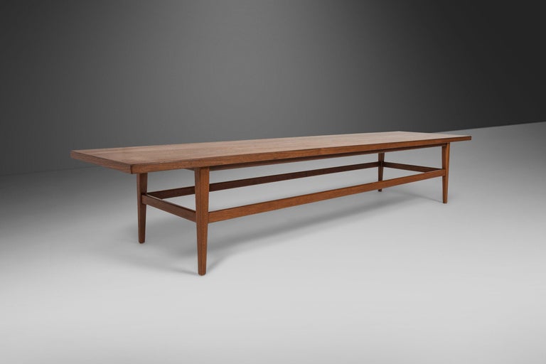 Extra Long Mid-Century Modern Coffee Table / Bench in Walnut, c. 1960's ...