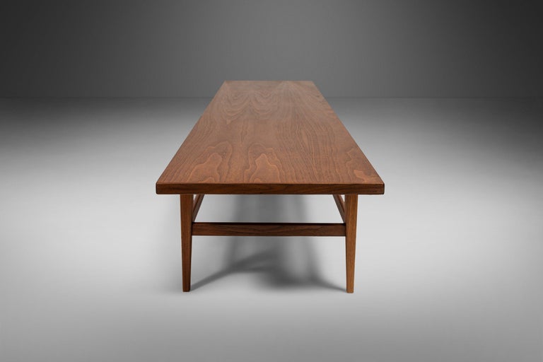 Extra Long Mid-Century Modern Coffee Table / Bench in Walnut, c. 1960's ...