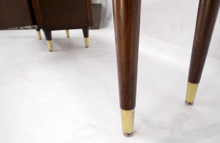 Extra Long Mid Century Modern Walnut Console Table w/ Two Door ...