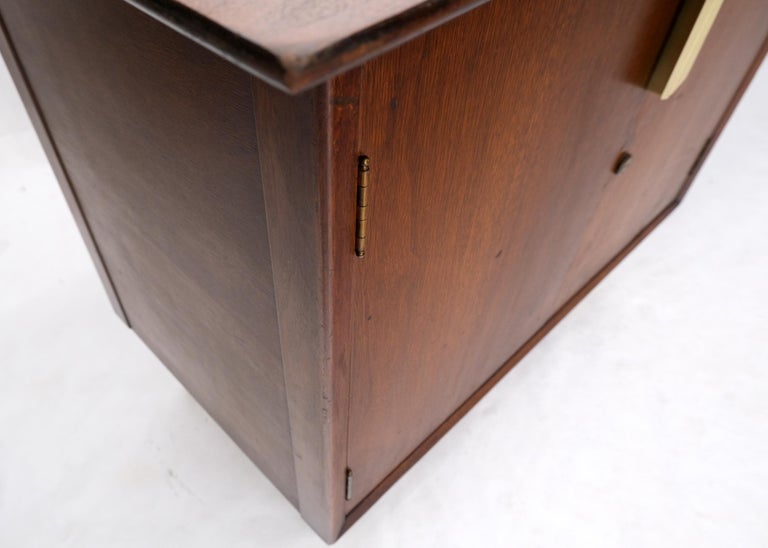 Extra Long Mid Century Modern Walnut Console Table w/ Two Door ...