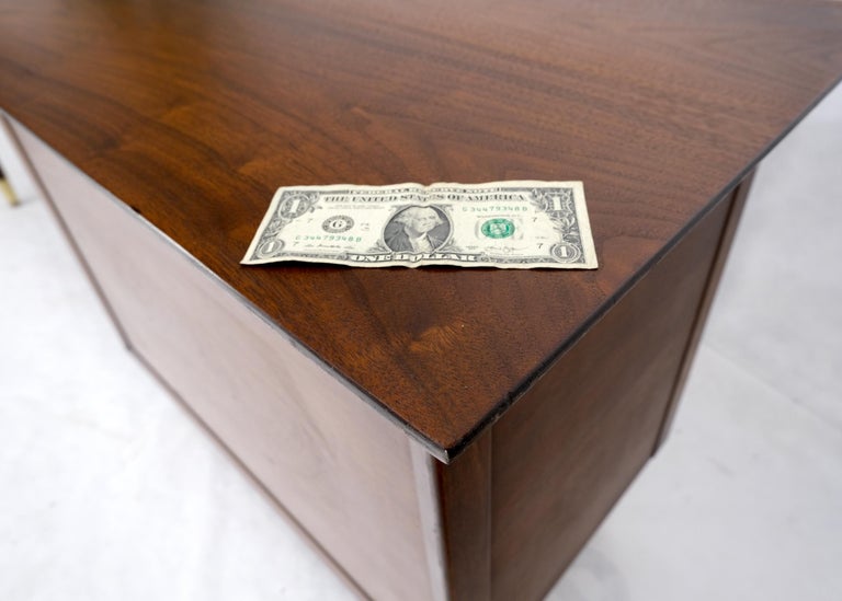 Extra Long Mid Century Modern Walnut Console Table w/ Two Door ...