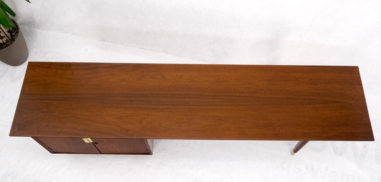Extra Long Mid Century Modern Walnut Console Table w/ Two Door ...