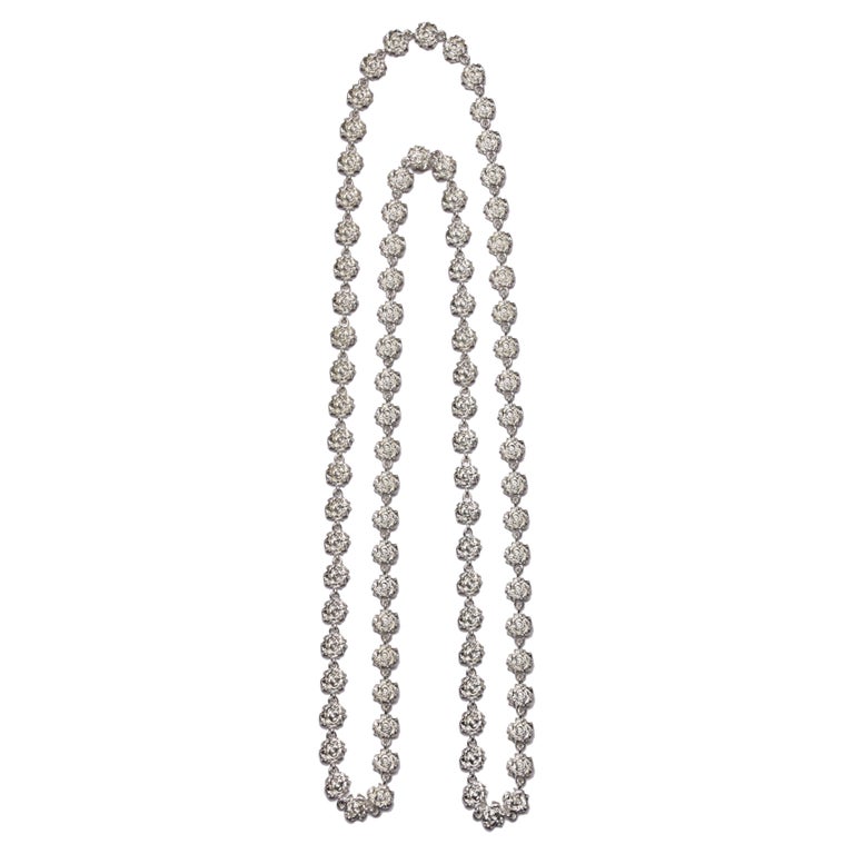 Extra Long Rosette Chain Necklace For Sale at 1stDibs