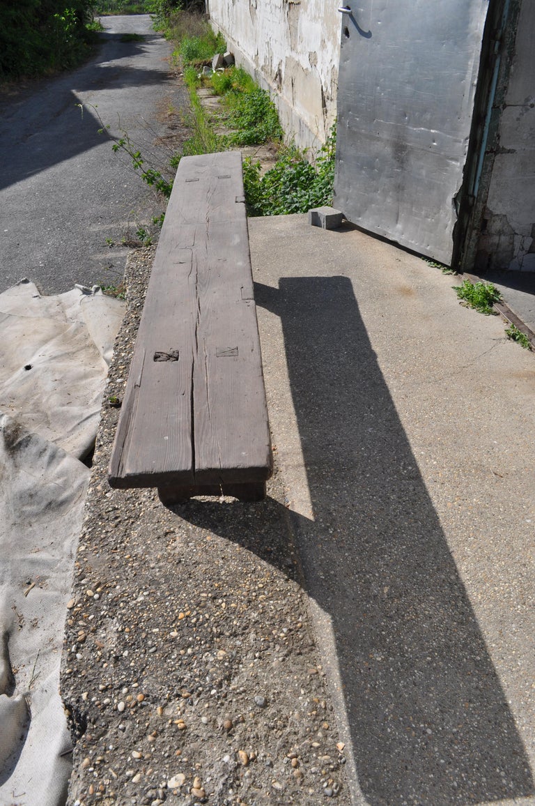 Extra Long Wood Bench at 1stDibs