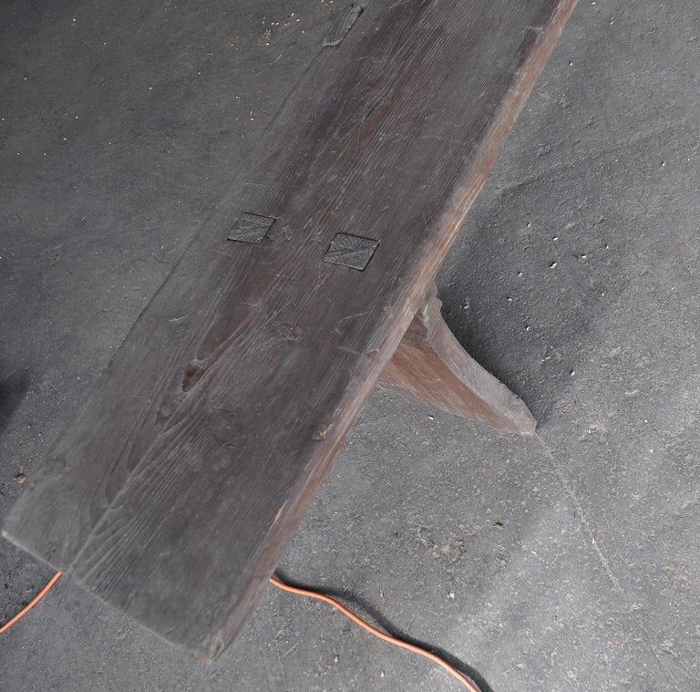 Extra Long Wood Bench at 1stDibs