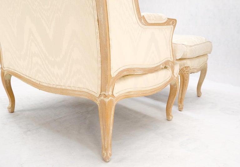 Extra Wide Country French Lounge Chair W/ Matching Ottoman Beige ...