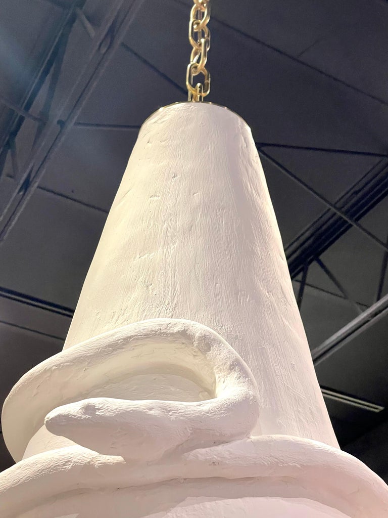 Extraordinary and Whimsical Serpent Plaster Cone Pendant Light For Sale ...