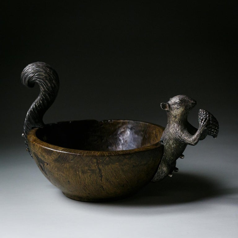 Extraordinary Burl Wood Squirrel Bowl at 1stDibs