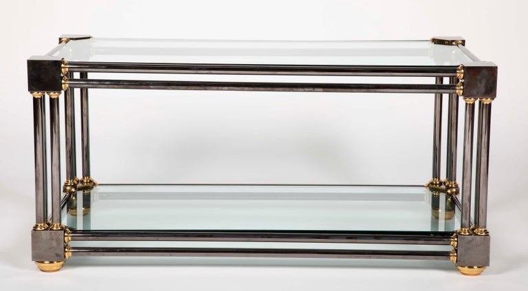Extraordinary Custom Brass and Gun Metal Steel Coffee Table For Sale at ...