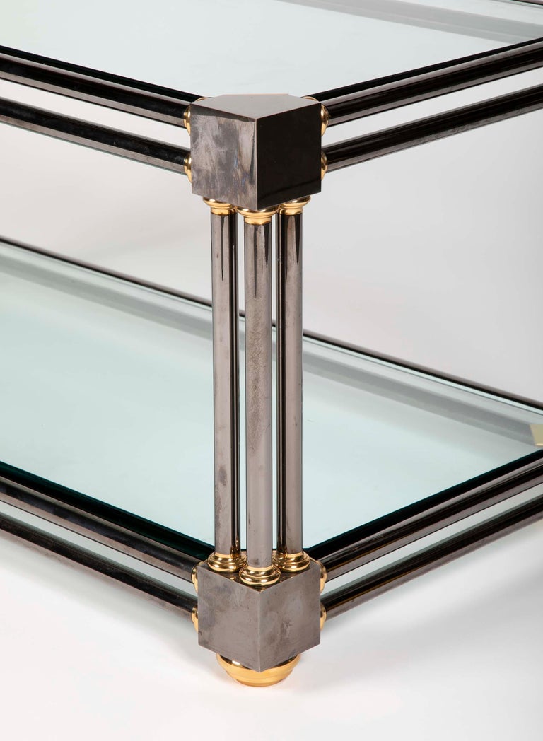 Extraordinary Custom Brass and Gun Metal Steel Coffee Table For Sale at ...