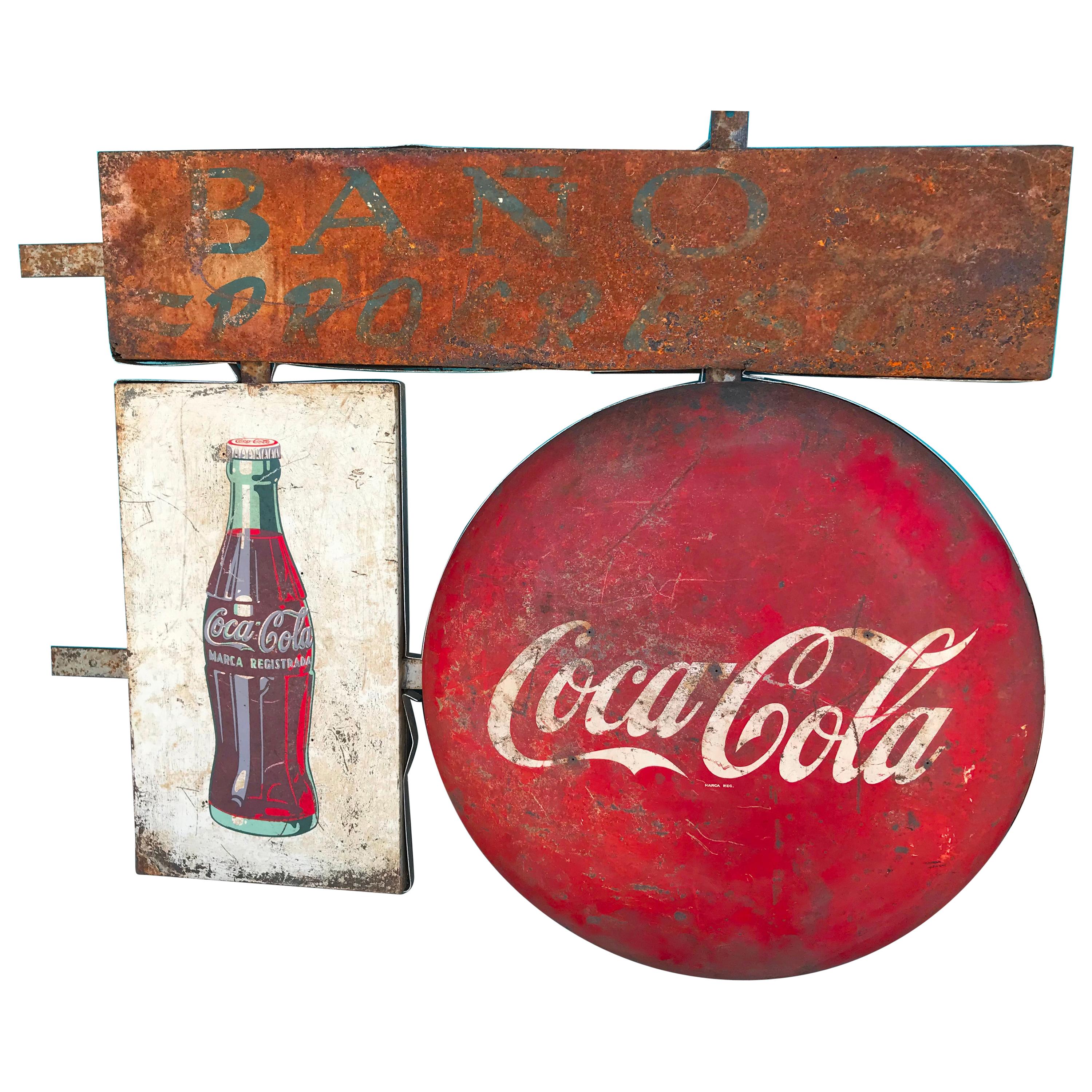 Extra Large Vintage, "Enjoy Coca-Cola Sign" at 1stDibs