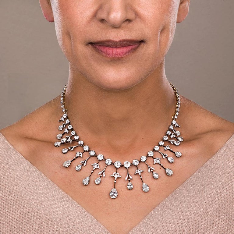 Extraordinary Edwardian Diamond Fringe Necklace For Sale at 1stDibs