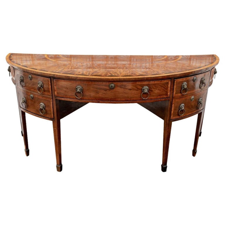 Extraordinary George III Mahogany Demilune Inlaid Sideboard For Sale at ...