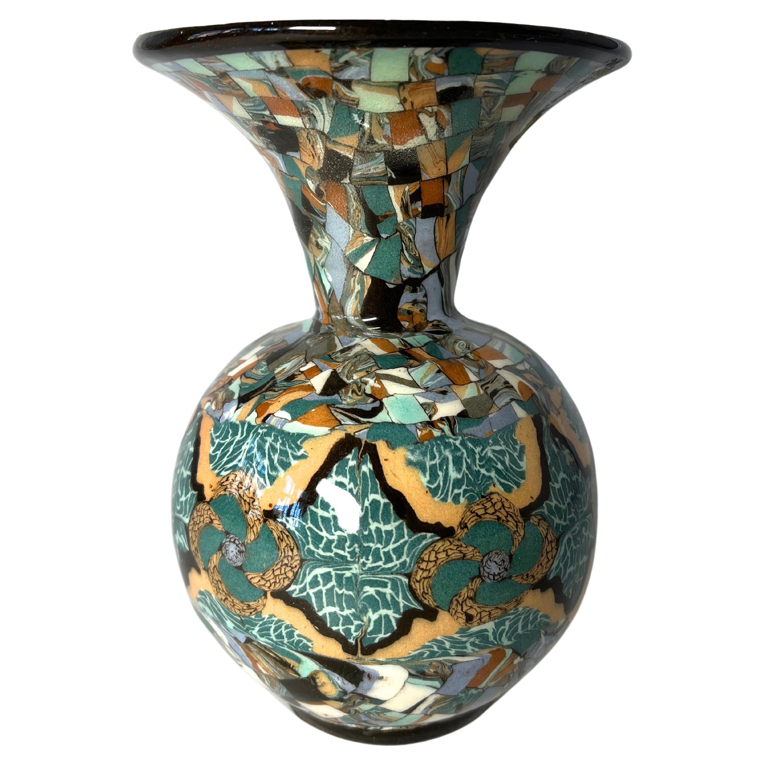 Atypical, Pierced Glazed Ceramic Urn Vase, Vallauris, France c1970's ...