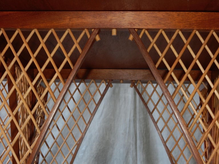 Extraordinary Mid-Century Danish Teak Architectural Lattice Leg Art ...