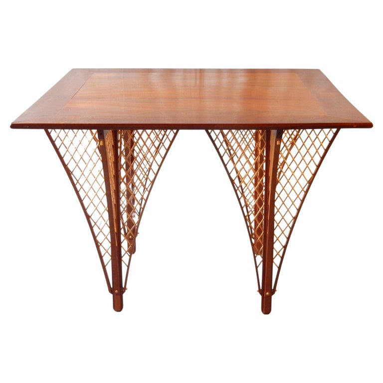 Extraordinary Mid-Century Danish Teak Architectural Lattice Leg Art ...