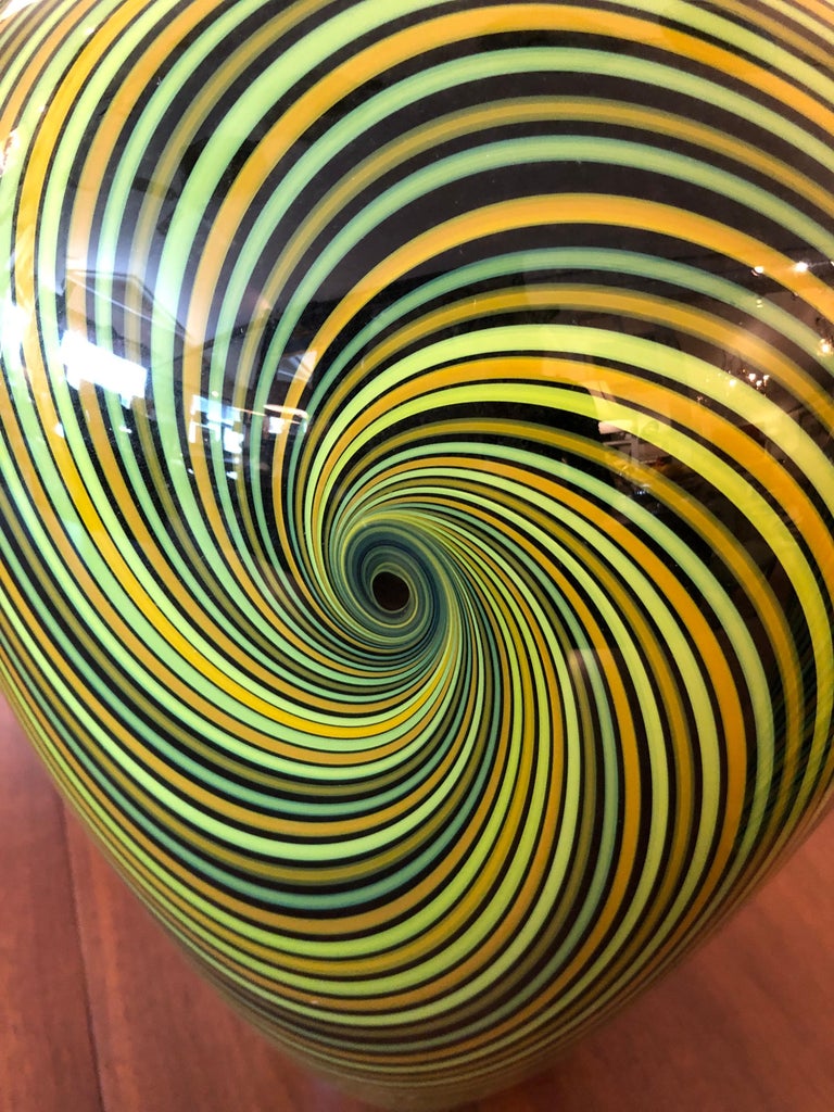 Extraordinary Pair of Blown Glass Vortex Vessels by Jeff Holmwood For ...