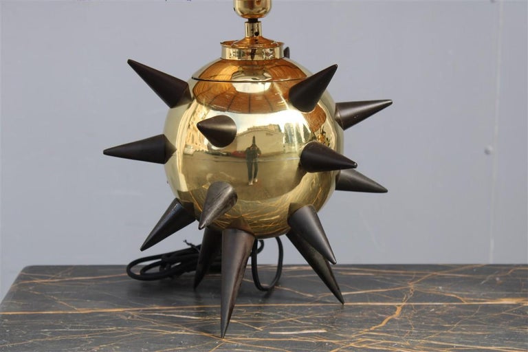 Extraordinary pair of table lamps with central Mina dome in Bamboo ...