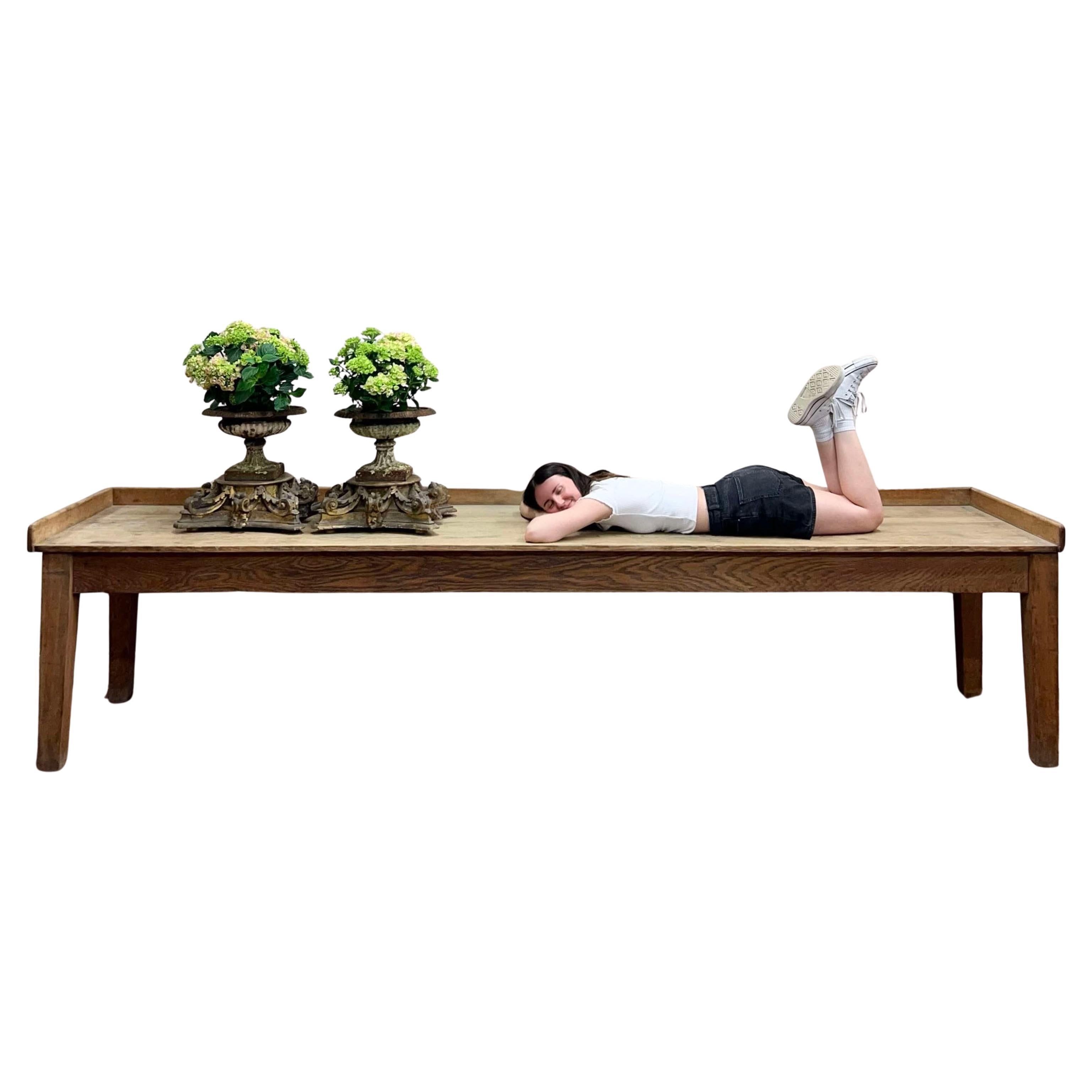 Oak Prep Table Kitchen Island Green For Sale at 1stDibs