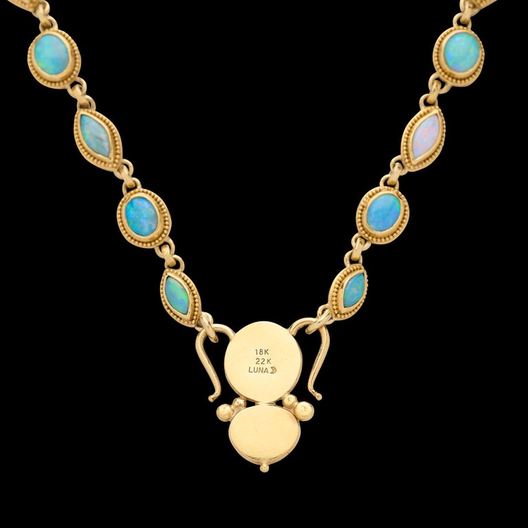 Extraordinary Topaz, Opal and Pearl Gold Necklace by Luna Felix For ...