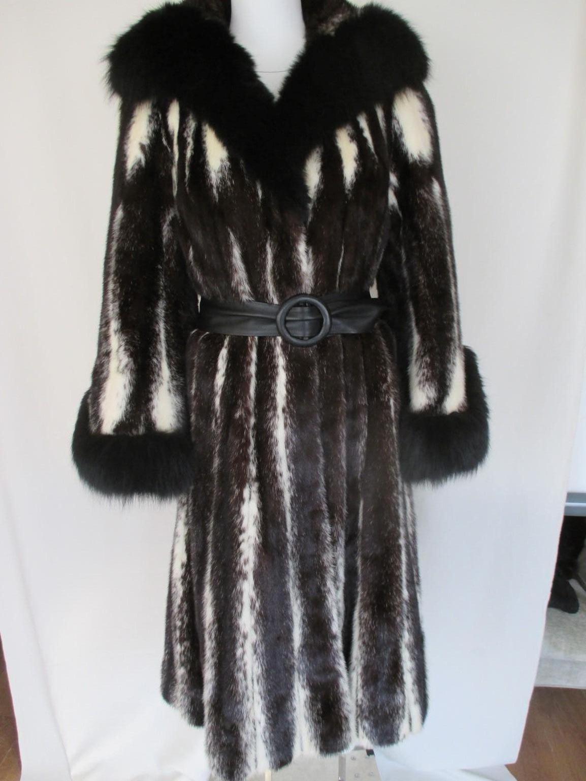 Extravagant Cross Mink Fox Fur Coat at 1stDibs